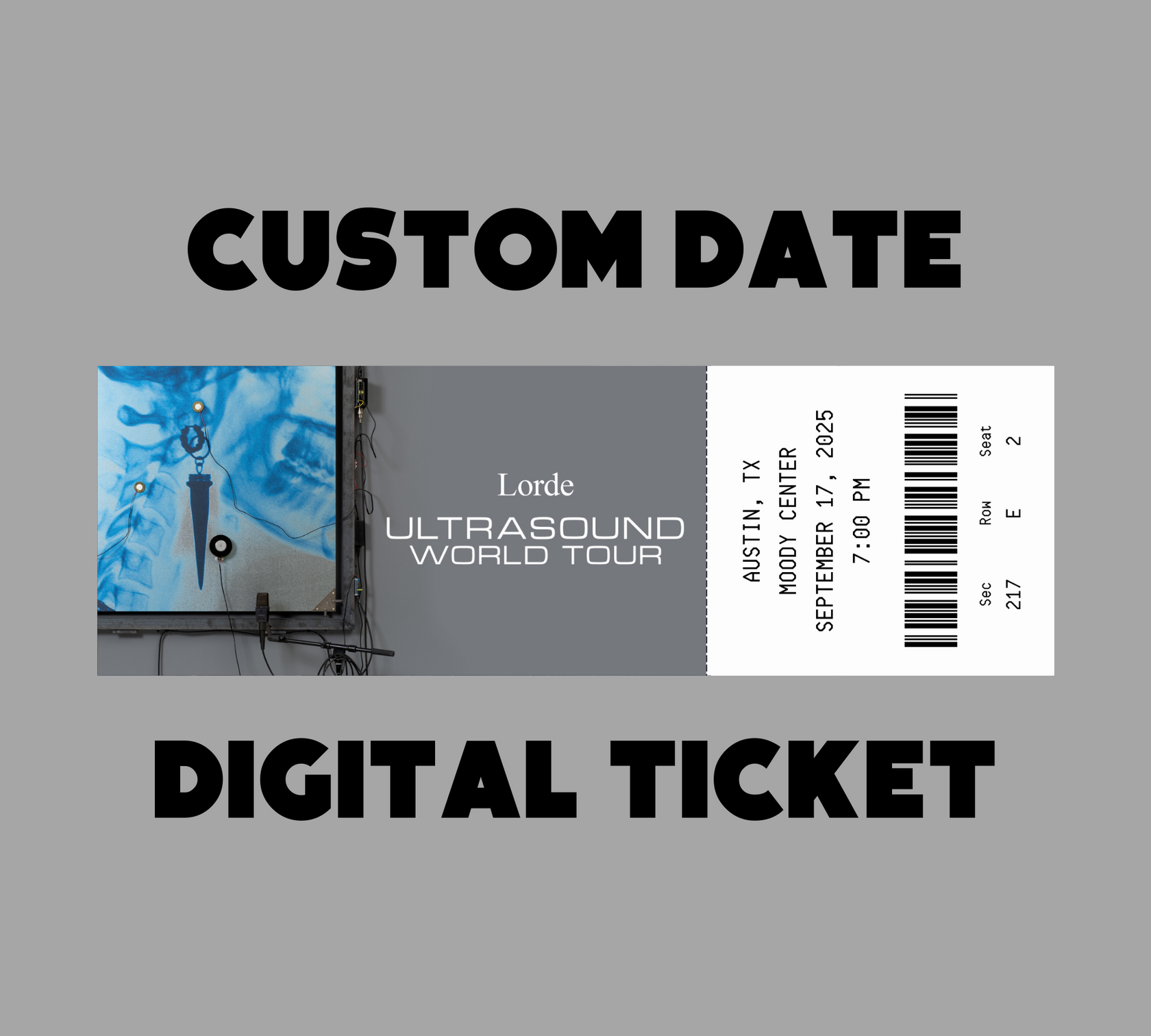 Custom Lorde Virgin Ultrasound Tour Ticket Printable – Big Blue Screen ...